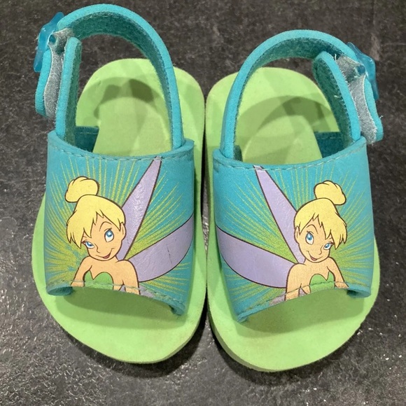 Disney | Shoes | Girls Infants Disney Tinkerbell Green Open Toe Sandals ...